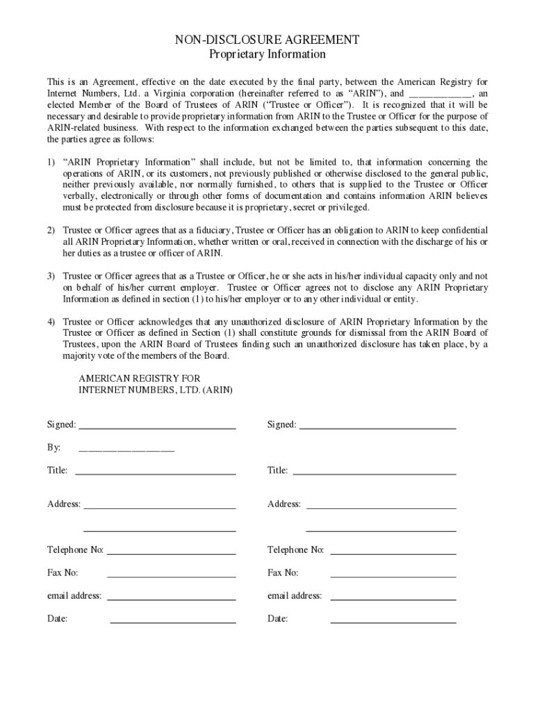 Fillable Online Board NDA - clean.doc Fax Email Print - pdfFiller