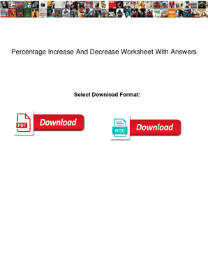 Fillable Online Percentage Increase And Decrease Worksheet With Answers. Percentage Increase And ...