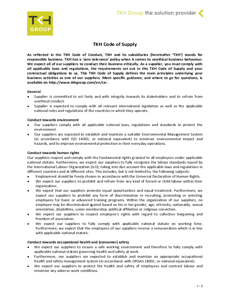 Fillable Online TKH General Regulations Policy Document version number Fax Email Print - pdfFiller