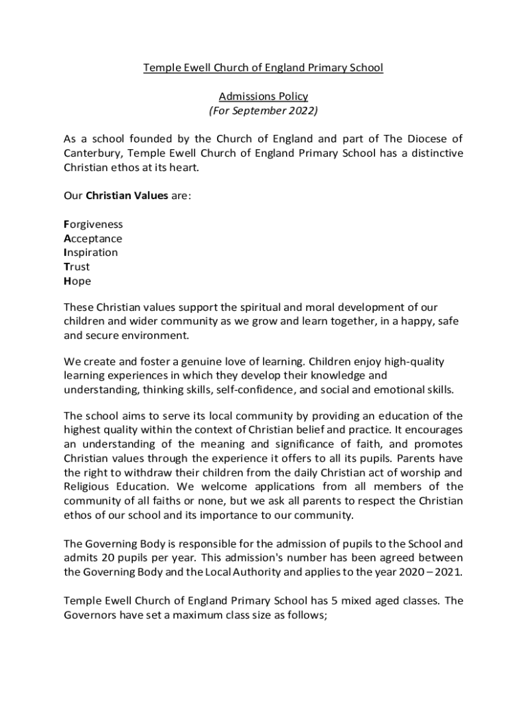 Fillable Online Termination warning notice to Temple Ewell Church of ...