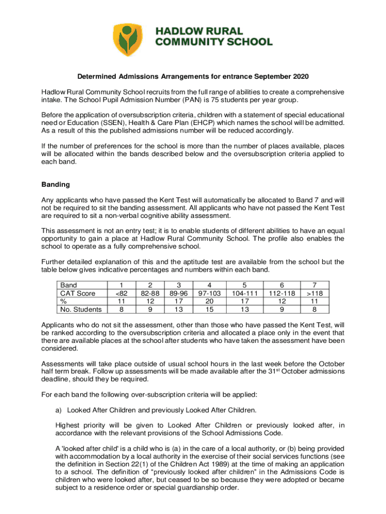 Fillable Online Hadlow-Rural-Community-School-admissions-criteria ...