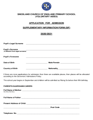 Fillable Online Supplementary information forms (SIF) Fax Email Print ...