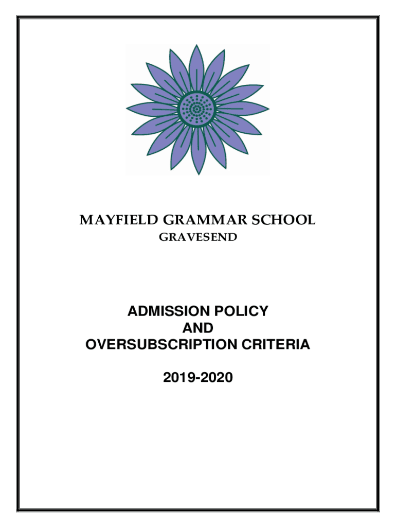 Fillable Online MAYFIELD GRAMMAR SCHOOL Fax Email Print - pdfFiller