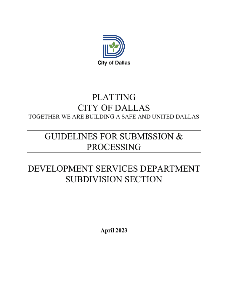 Fillable Online SEC. 51A-8.401. WHEN PLATTING IS REQUIRED. Fax Email ...