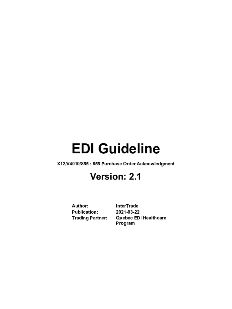 Fillable Online EDI-Transaction-Set-855 - Purchase Order ... Fax Email ...