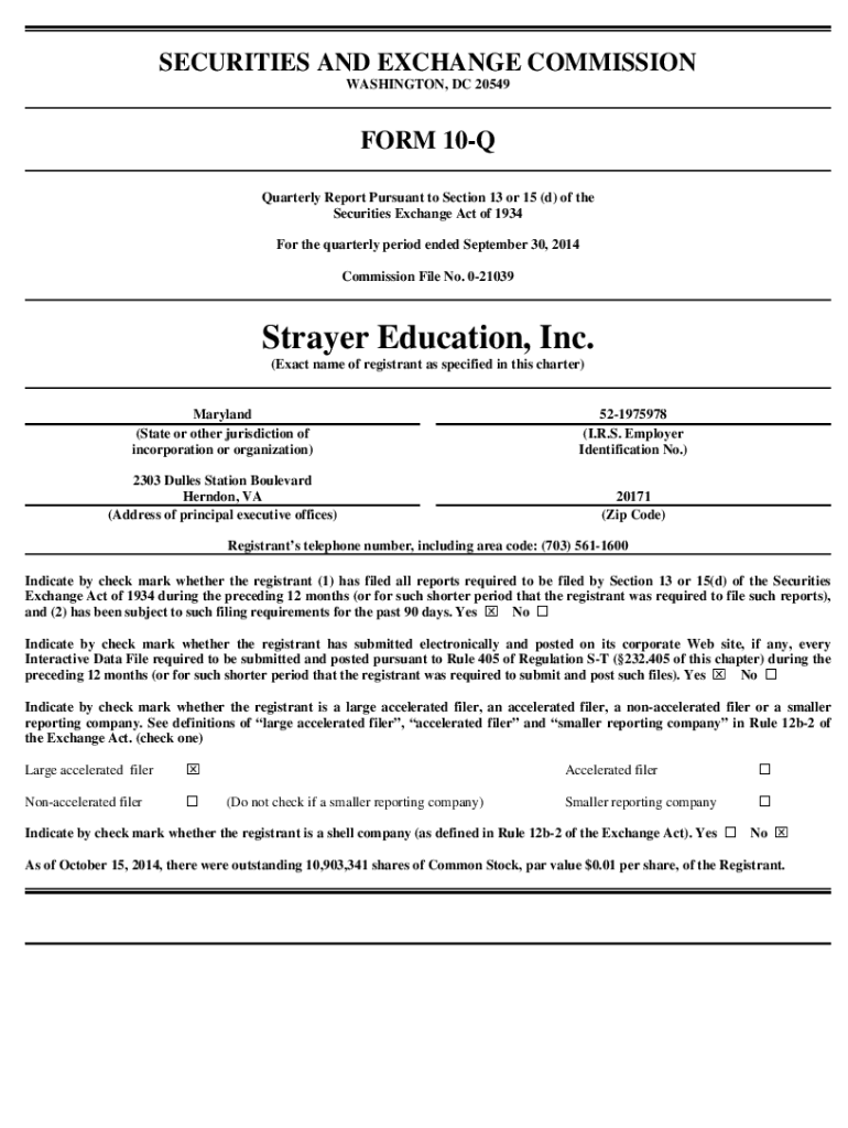 Fillable Online Strayer Education, Inc. Fax Email Print - pdfFiller