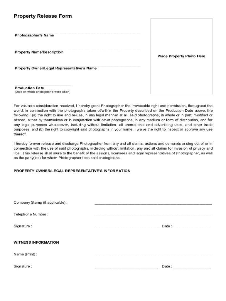 Fillable Online What is a Property Release Form? (+Free Template) Fax ...