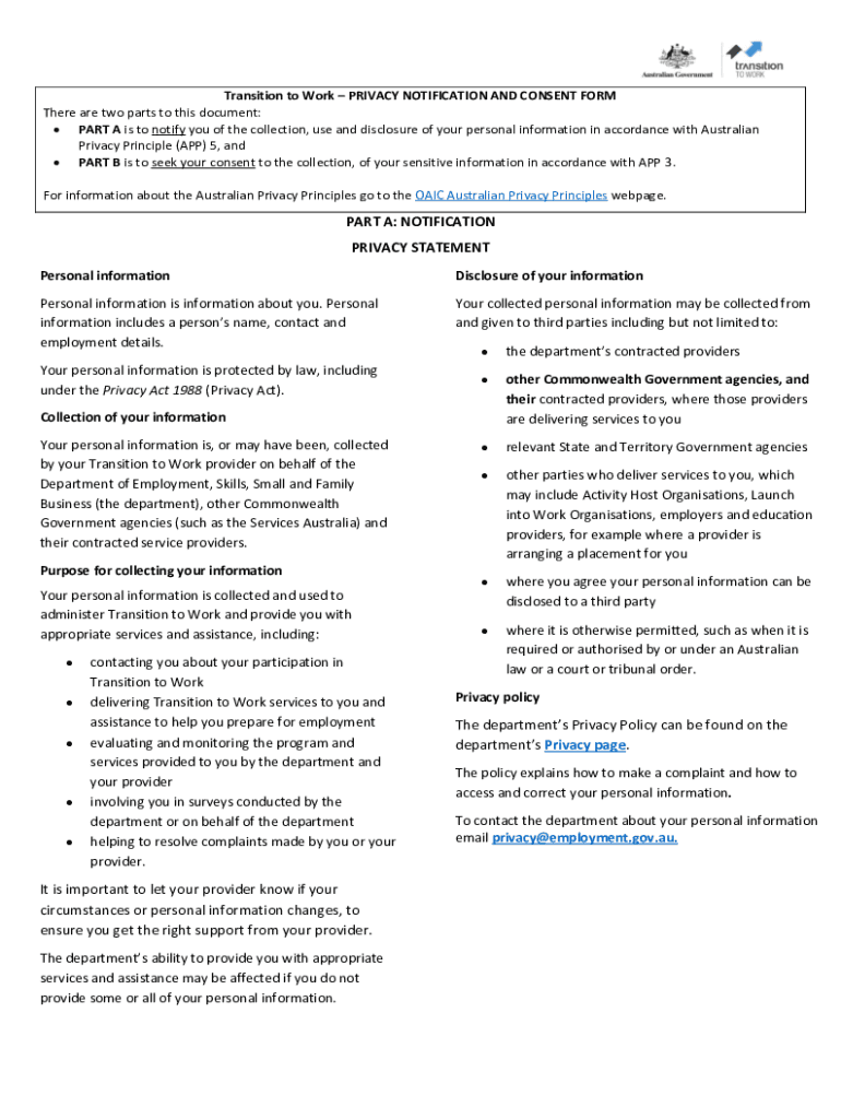 Fillable Online PRIVACY NOTIFICATION AND CONSENT FORM Fax Email Print ...