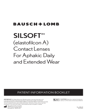Fillable Online Silsoft Super Plus Aphakic Pediatric Contact Lenses Fax ...