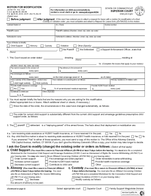 Fillable Online Filing a Motion for Modification - CT Judicial Branch ...