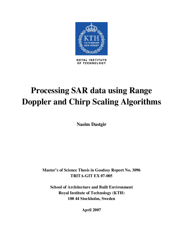 Fillable Online Chirp Scaling Algorithm For Processing Sar Data With High Fax Email Print