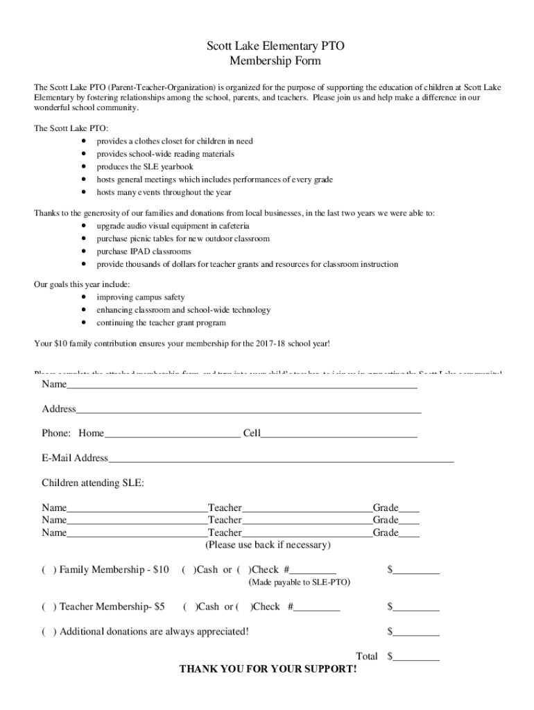 Fillable Online PTOScott Lake Elementary - Polk County Public Schools Fax Email Print - pdfFiller