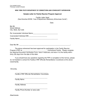 Fillable Online doccs ny NEW YORK STATE DEPARTMENT OF CORRECTIONS ...