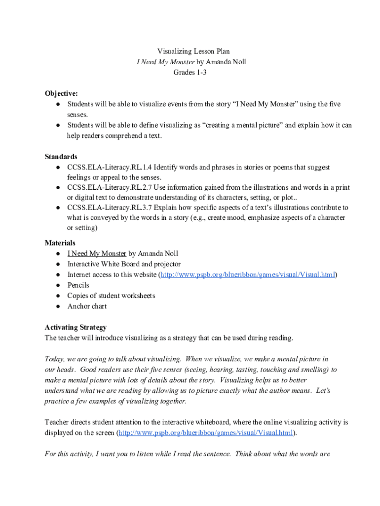 Fillable Online Visualization worksheets 3rd grade - Delta Capital Services Fax Email Print ...