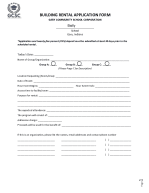 Fillable Online BUILDING RENTAL APPLICATION FORM Fax Email Print ...