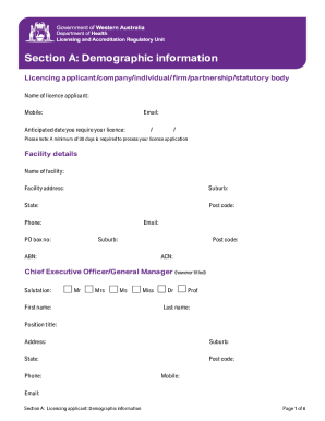Fillable Online New Licence application form for a Private hospital. An ...