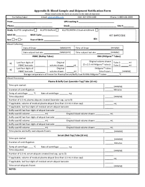 Fillable Online ncrad iu Appendix B: Biological Sample and Shipment ...