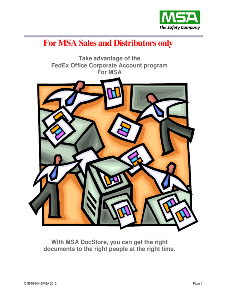 Fillable Online For MSA Sales and Distributors only Fax Email Print ...