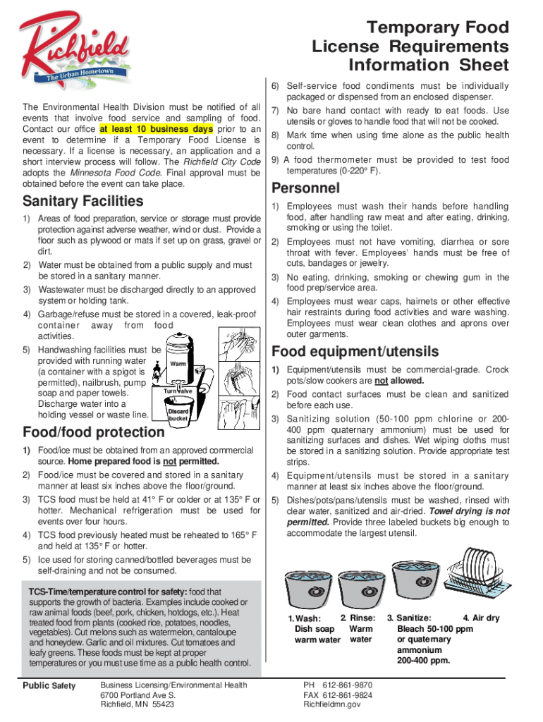Fillable Online k-7 temporary food service establishment application ...
