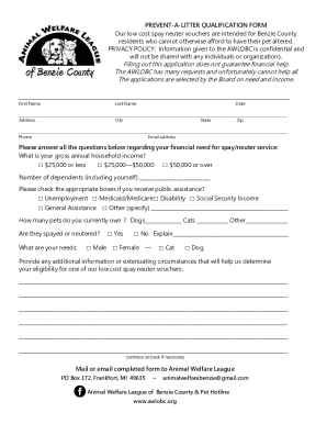Fillable Online prevent-a-litter qualification form Fax Email Print ...