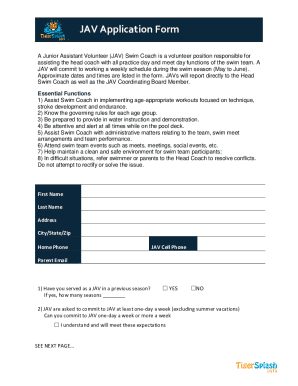 Fillable Online JAV Application Form - cloudfront.net Fax Email Print ...