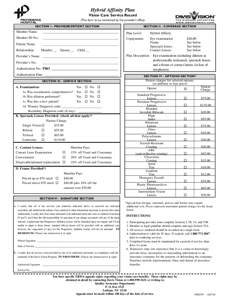 Fillable Online Davis Vision (SEBB) Certificate of Coverage 2021 Fax ...