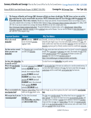Fillable Online Horizon BCBSNJ: State Health Benefits Program- NJ ...