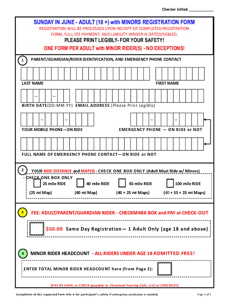 Fillable Online ADULT (18 +) with MINORS REGISTRATION FORM Fax Email ...