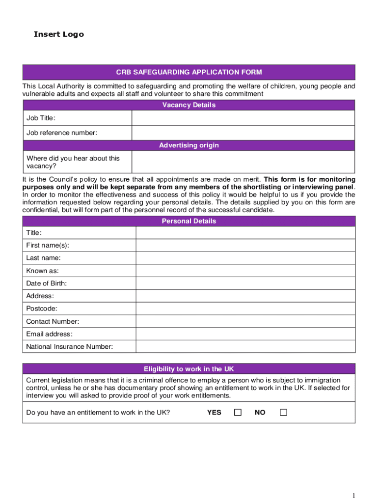 Fillable Online Safer Recruitment and Safeguarding Statement Fax Email ...