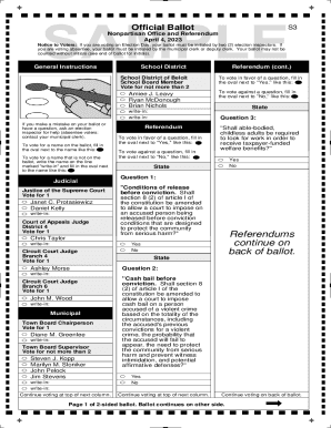 Fillable Online notice of spring election sample ballot and referendum ...