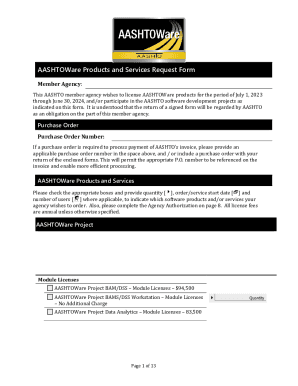 Fillable Online AASHTOWare - Ordering Fax Email Print - pdfFiller