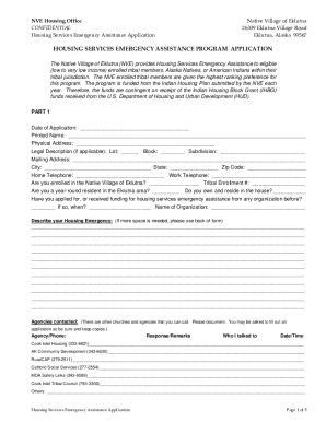 Fillable Online housing services emergency assistance program ...