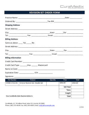 Fillable Online Collaborative development of a standardized order form ...