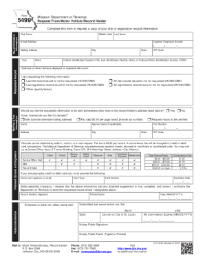 Fillable Online Missouri Department of Revenue Motor Vehicle and Driver ...