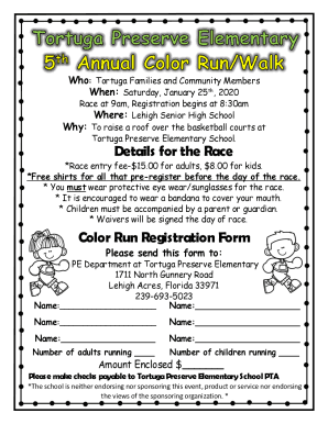 Fillable Online color run form Fax Email Print - pdfFiller