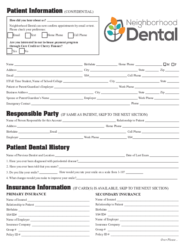 Fillable Online Request Your Appointment Today All New Patients Welcome ...