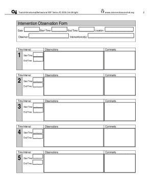 Fillable Online Intervention Observation Form Fax Email Print - pdfFiller