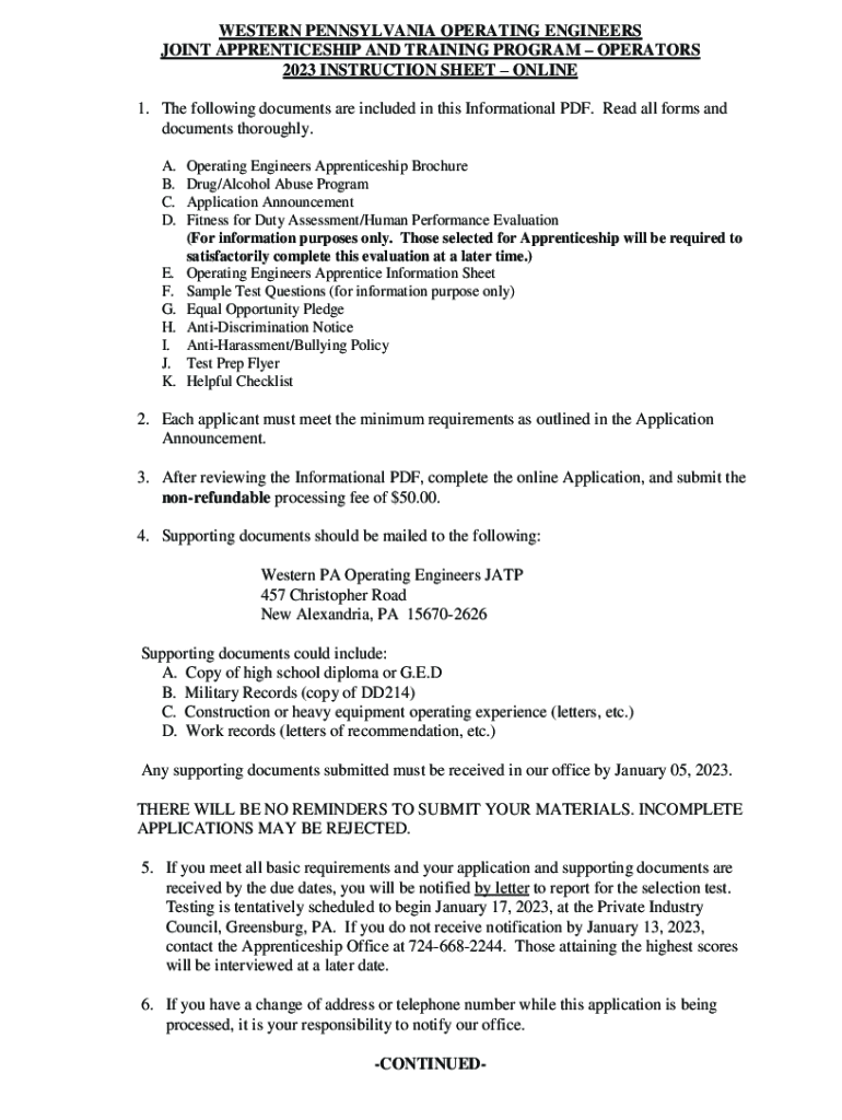Fillable Online Western Pennsylvania Operating Engineers Joint ... Fax Email Print - pdfFiller
