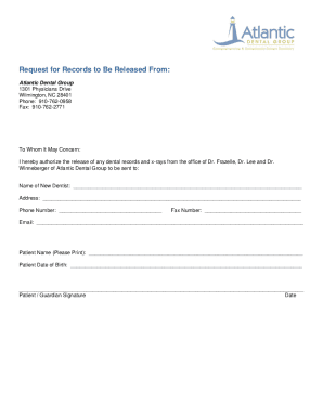 Fillable Online Request for Records to Be Released From: Fax Email ...