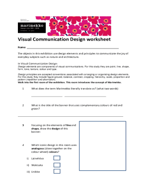 Fillable Online Visual Communication Design worksheet Fax Email Print ...