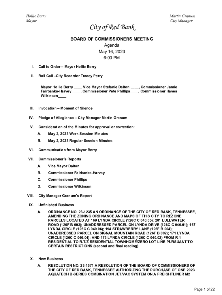 Fillable Online Red Bank chooses Martin Granum as new city manager Fax ...