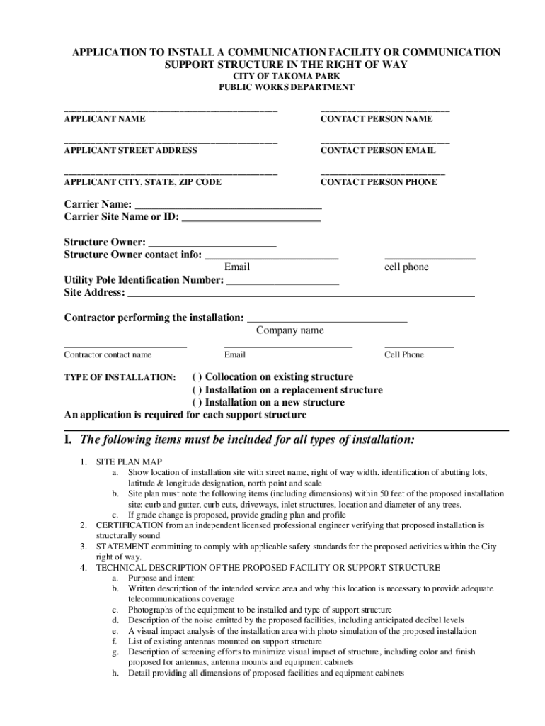 Fillable Online Ordinance Amending Right-of-Way Work Permits - Clean ...