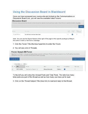Fillable Online Navigating the Discussion BoardBlackboard Learn Original Fax Email Print - pdfFiller