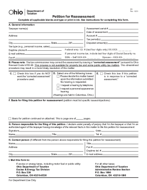 Fillable Online Petition for Reassessment Fax Email Print - pdfFiller