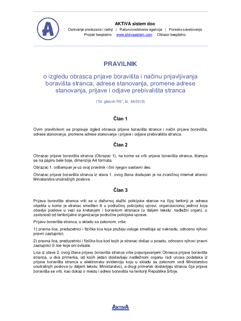 Prijava Boravista Stranca Obrazac 1 - Fill Online, Printable, Fillable ...
