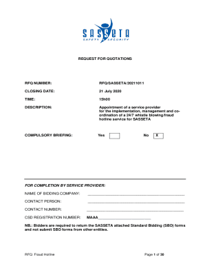 Fillable Online Inseta rfq - Syla Care Fax Email Print - pdfFiller