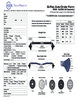 Fillable Online Q-Flex Axle Order Form (10000 LB Capacity) Fax Email ...