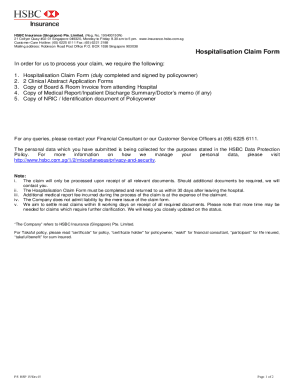 Fillable Online Hospitalisation Claim Form Fax Email Print - pdfFiller