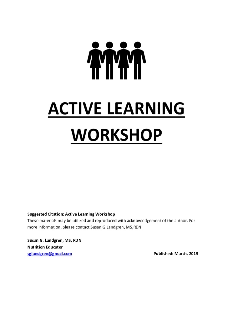 Fillable Online ACTIVE LEARNING WORKSHOP Fax Email Print - pdfFiller