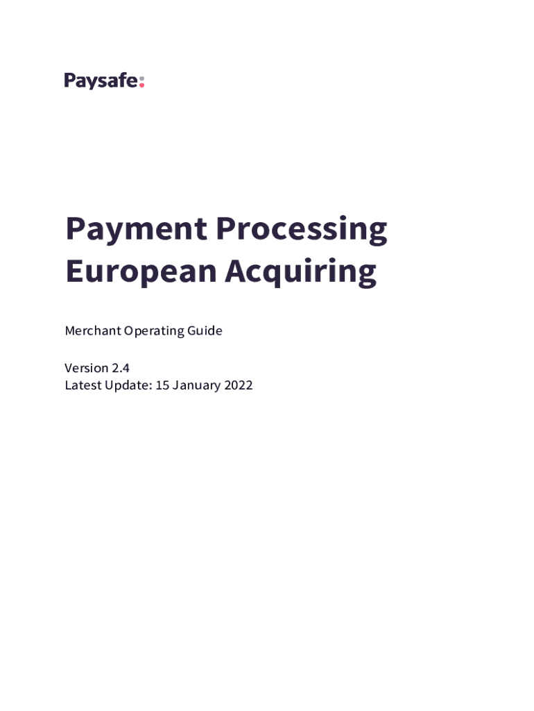 Fillable Online Payment Processing European Acquiring Fax Email Print ...